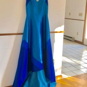 Theia | Dresses | Caribbean Blue Prom Gown | Poshmark